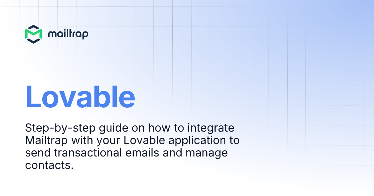 Lovable | Guides | Mailtrap Help Center