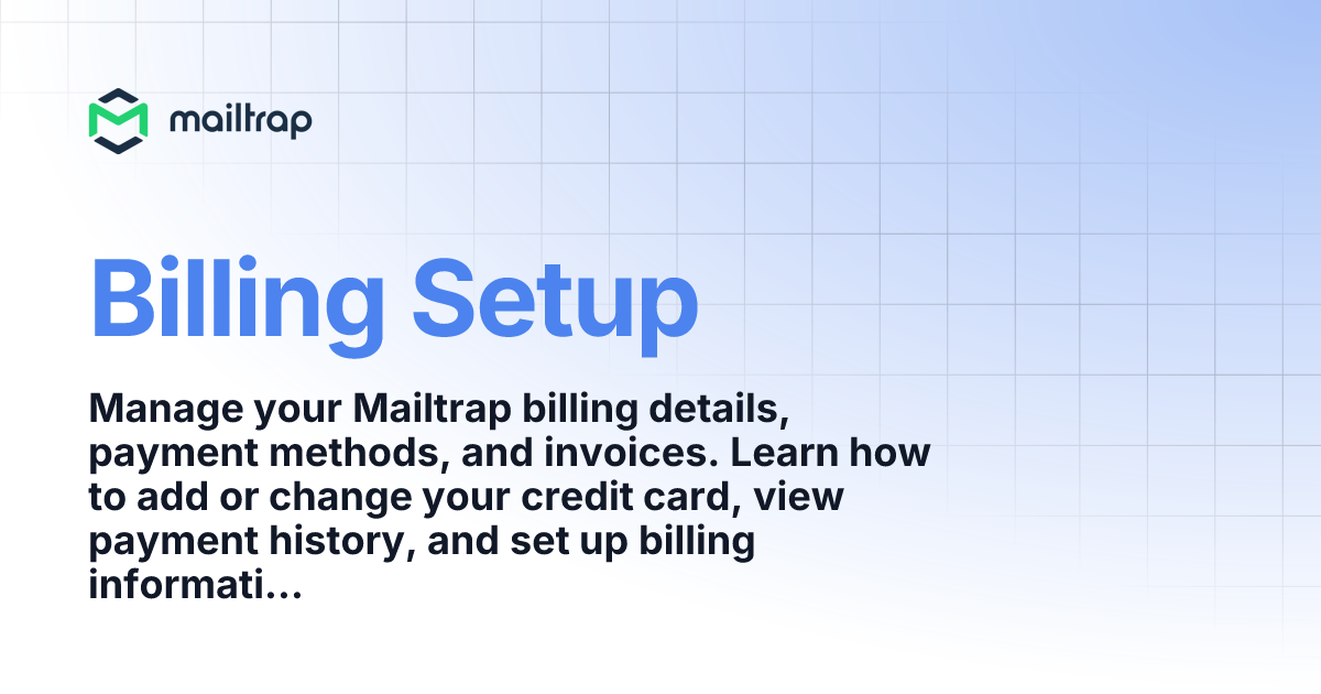 Billing Setup | Mailtrap Help Center